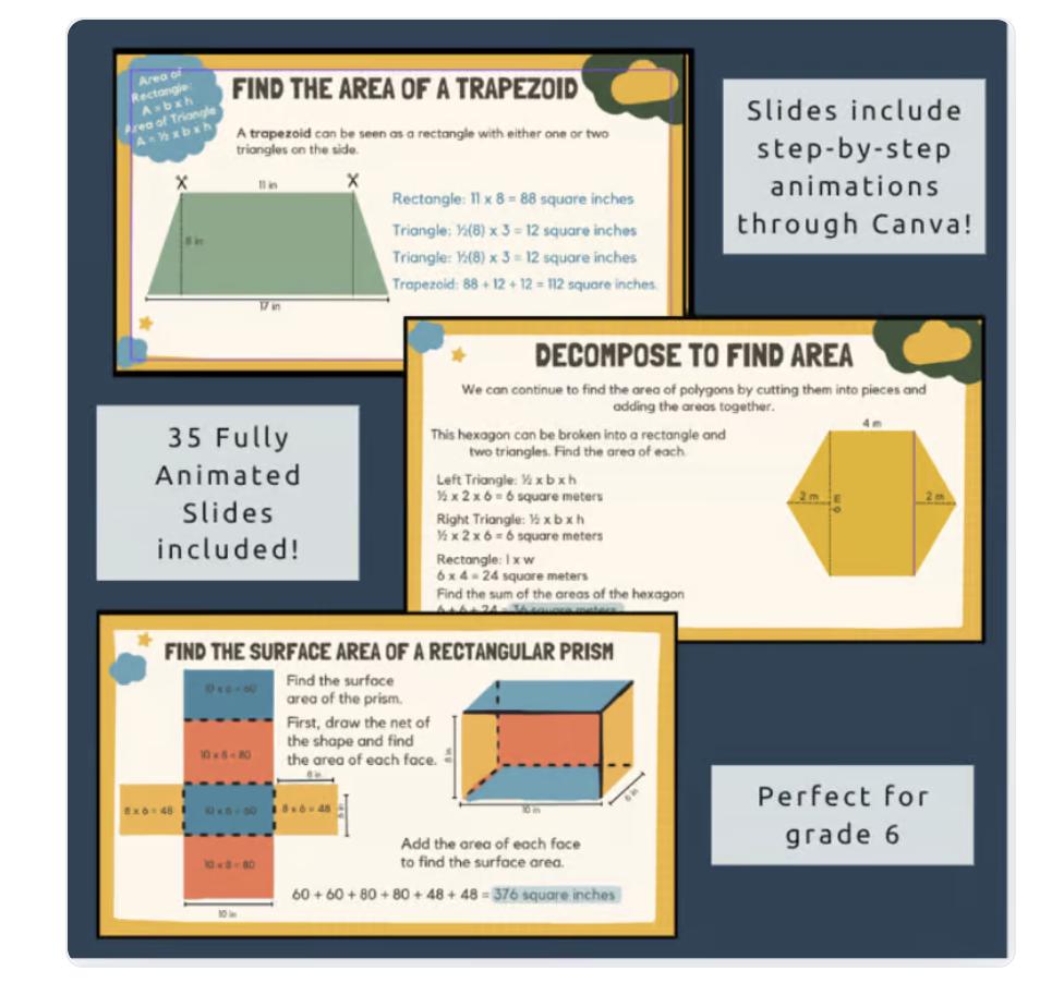 Geometry Grade 6 Unit - Envision Math 2.0 Unit 7 Aligned | Area ...
