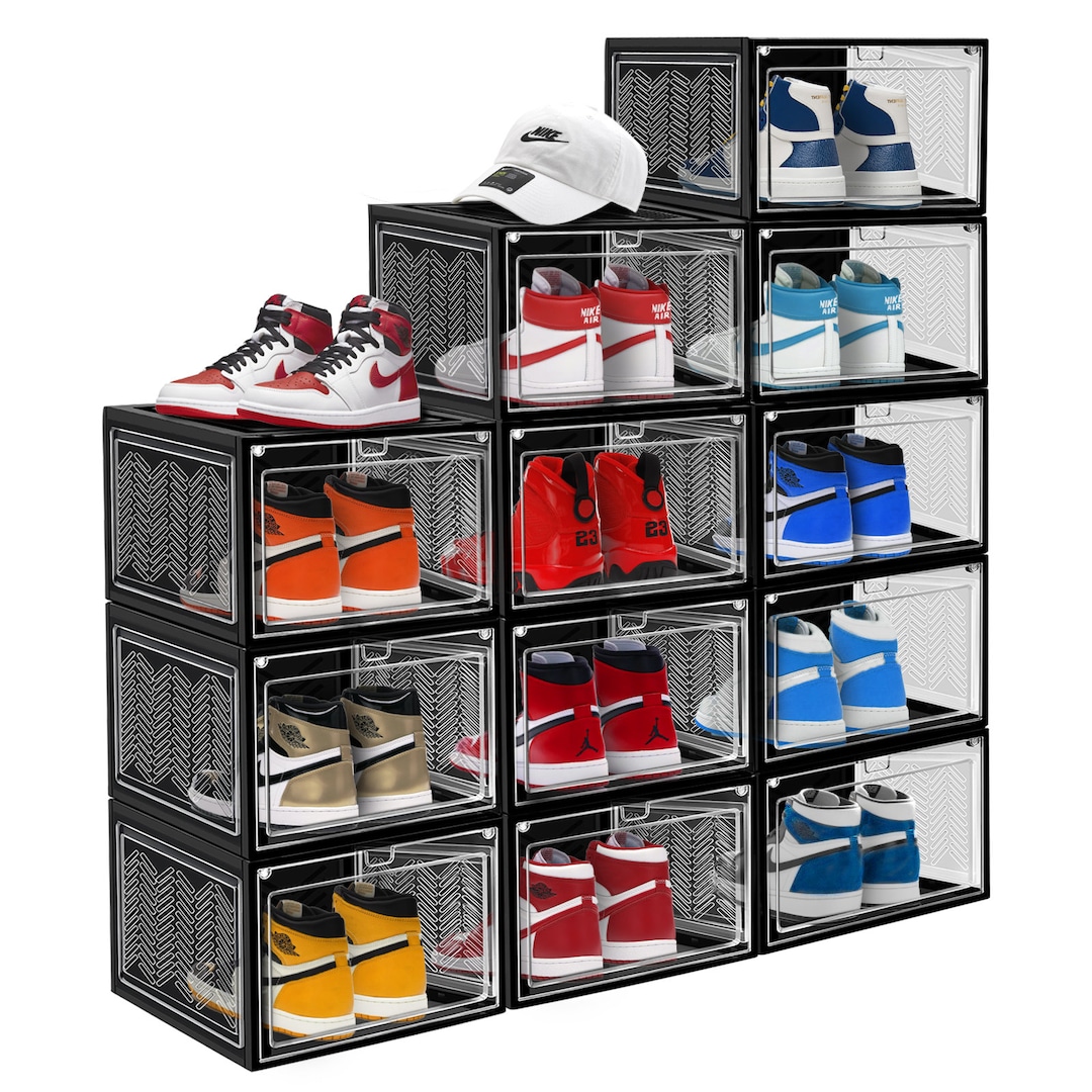 Shoe Storage Boxes With Hard & Thick Plastic Board Boxes Clear Plastic ...