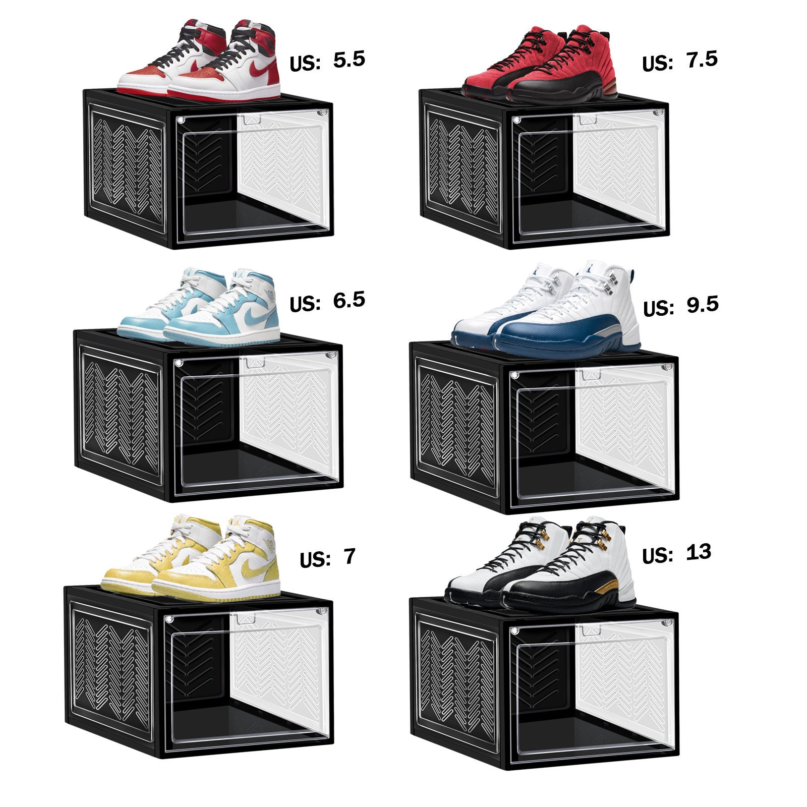 Shoe Storage Boxes With Hard & Thick Plastic Board Boxes Clear Plastic ...