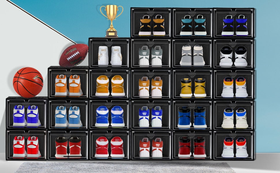 Shoe Storage Boxes With Hard & Thick Plastic Board Boxes Clear Plastic ...