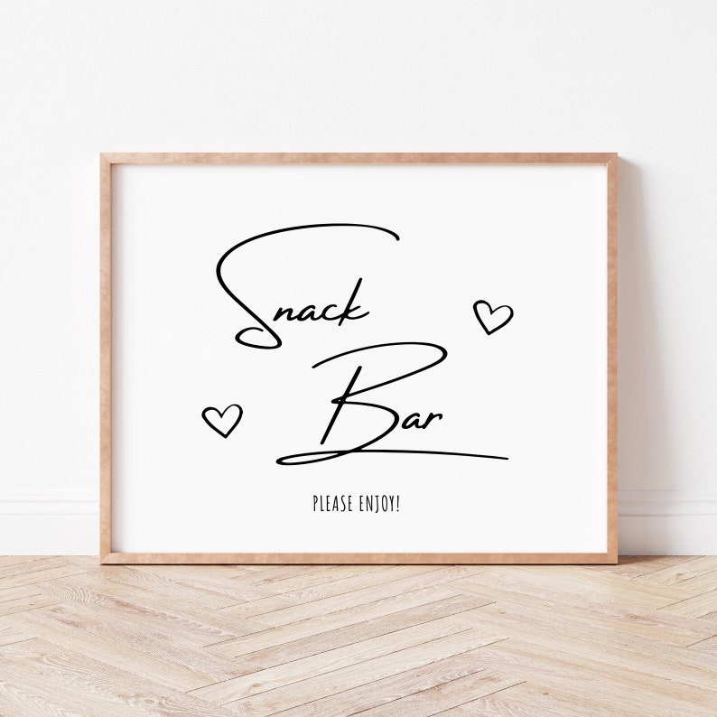 Printable Snack Bar Food Table Sign Party Food Station - Etsy