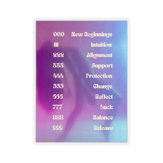 Angel Numbers Chart Sticker Psychedelic Design - Etsy