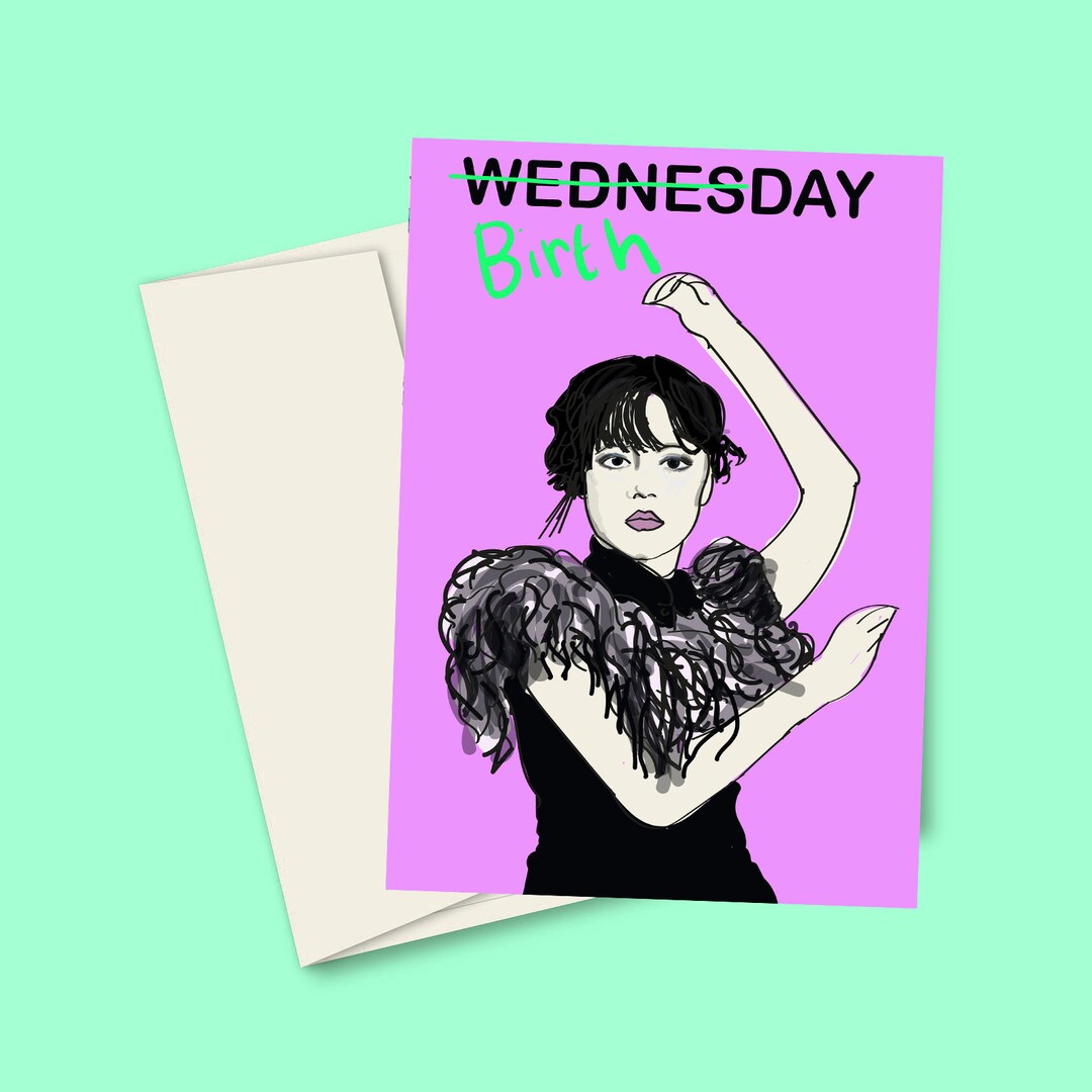 Wednesday Adams Illustration Greetings Card Blank Inside - Etsy