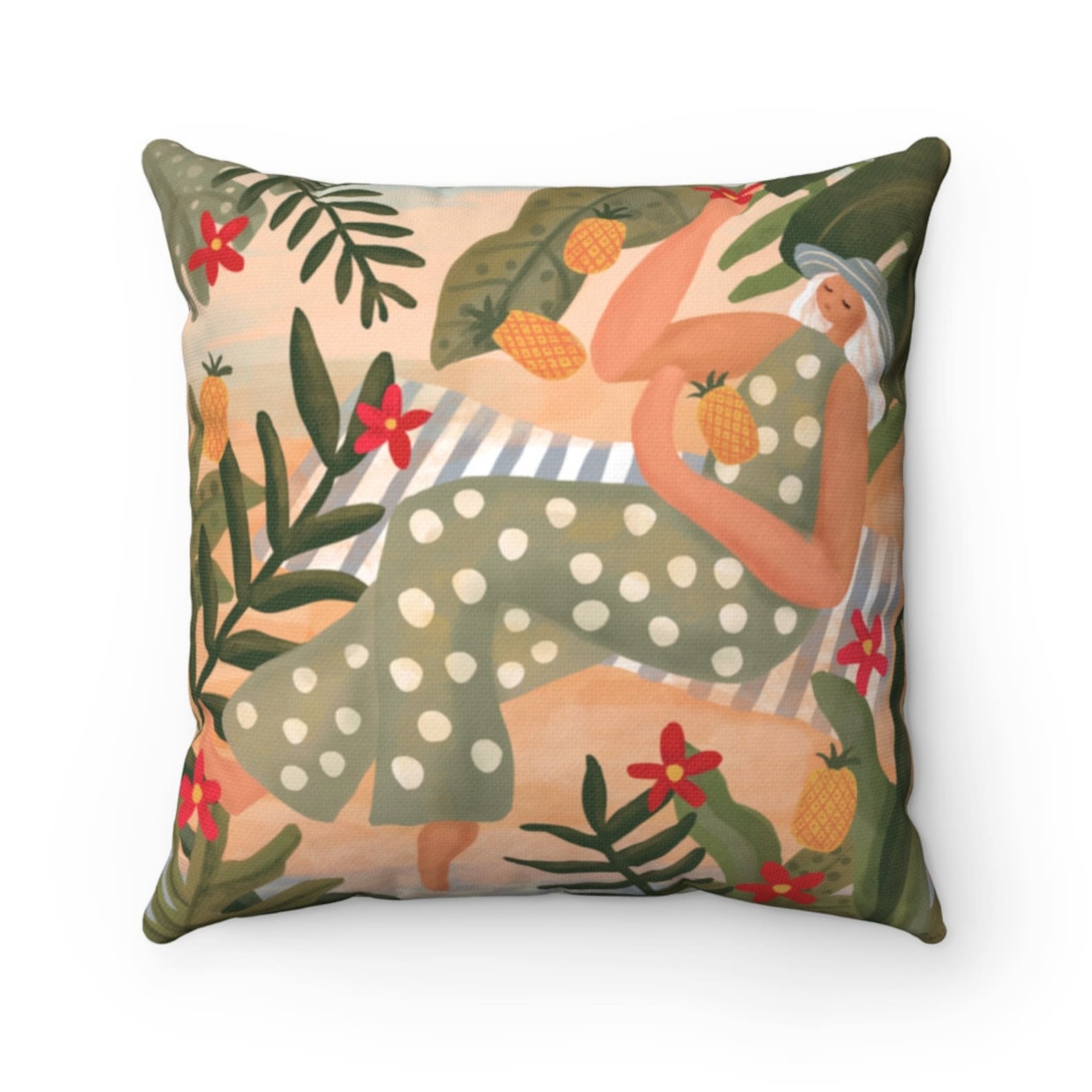 Flower and Plants Pillow Trees Pillow Tropical Beach Pillow | Etsy