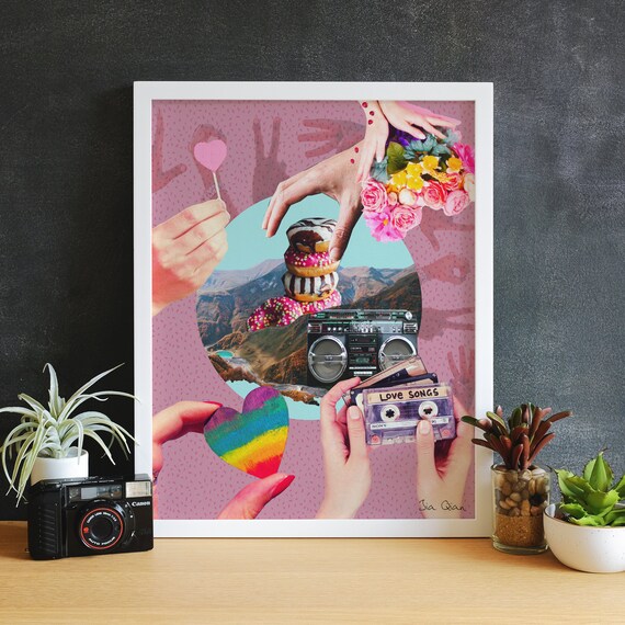 Pink Print Surreal Poster LGBTQ Print Bedroom Art Funny | Etsy