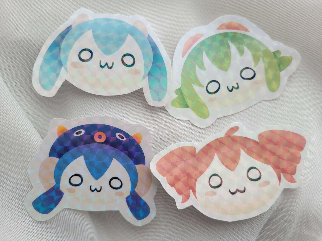 Miku, GUMI, Teto, and Otomachi Una Holographic Scratch-proof Stickers ...