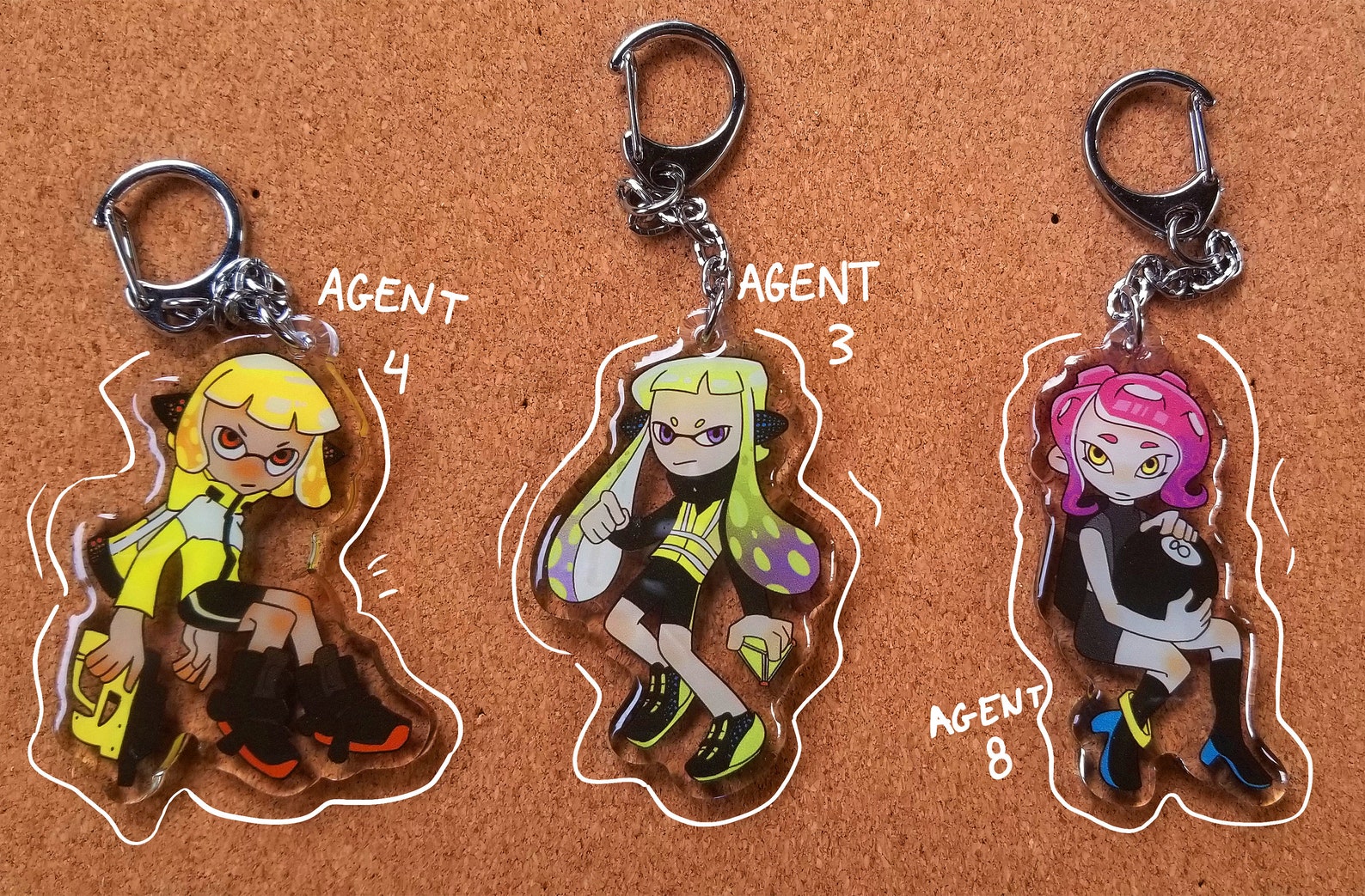 Splatoon Inkling Agent Acrylic Keychain Charms - Etsy