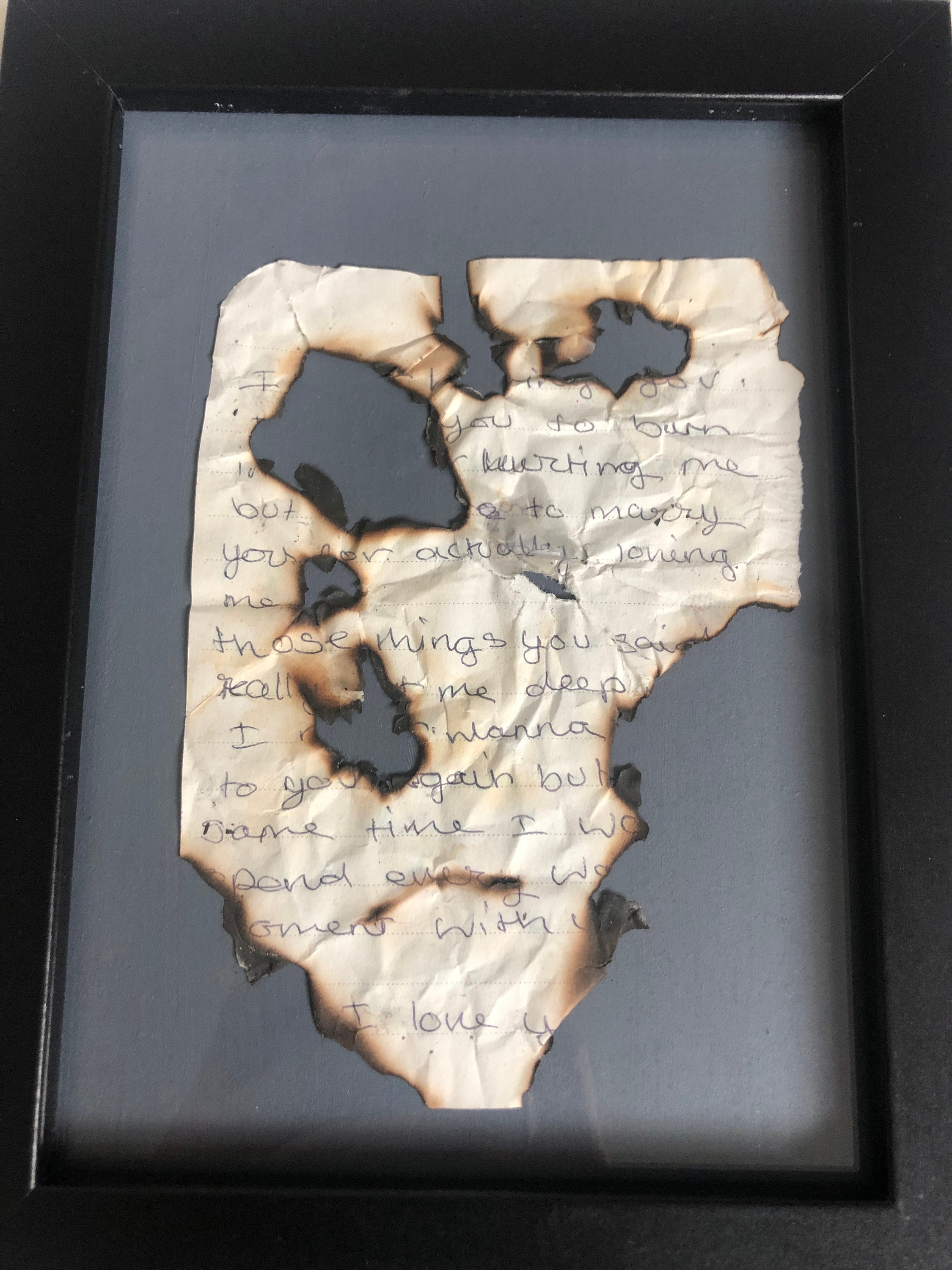 Framed Aesthetic Burned Note - Etsy