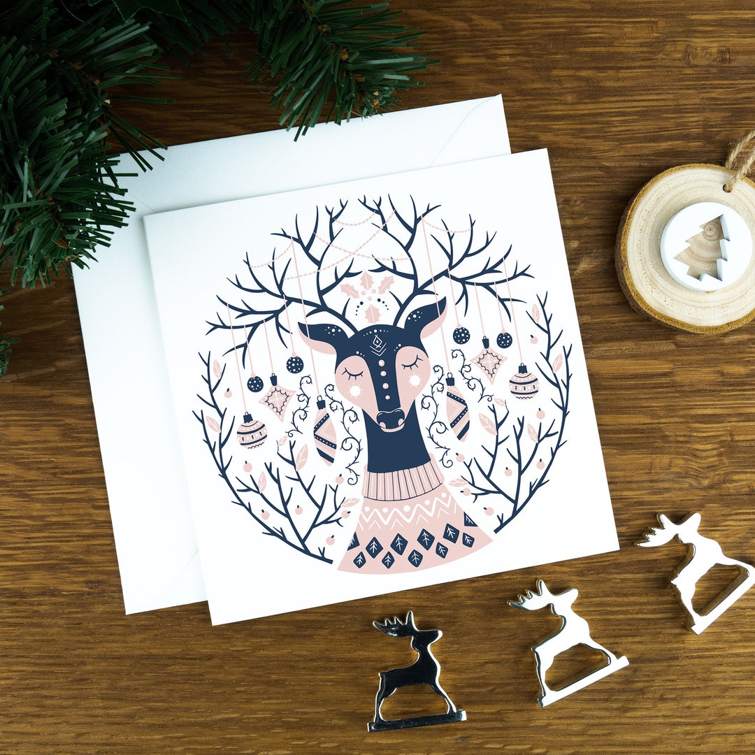 Scandinavian Christmas Card for Family, Xmas Card Set for Friends ...