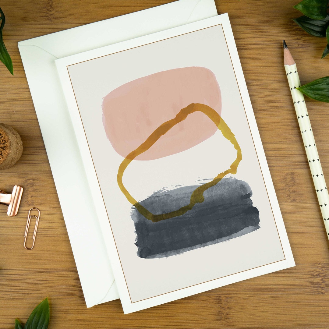 Abstract Art Greeting Card, Personalised Luxury Birthday Card for Her ...