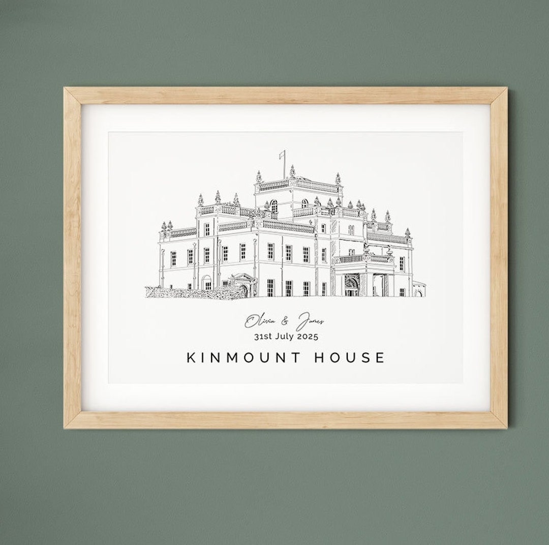 Kinmount House, Wedding Gift, Venue Illustration, Bespoke 1st ...