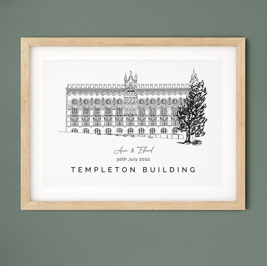 The Templeton Building, Wedding Gift, Wedding Venue Illustration ...