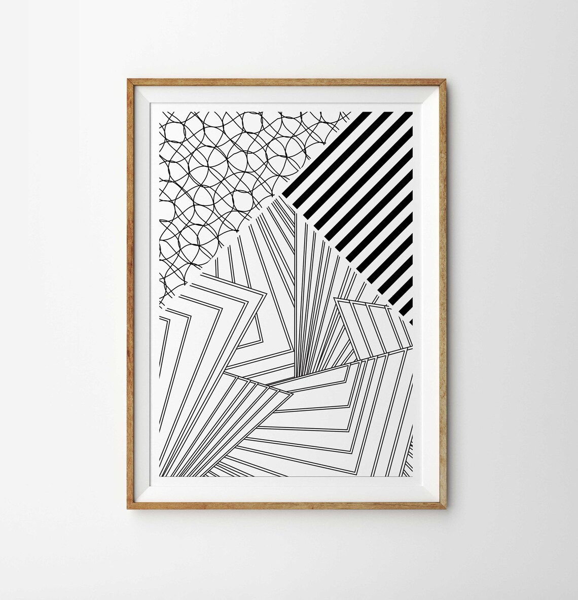 Abstract B&W Line Art Modern Home Wall Decor Black and - Etsy
