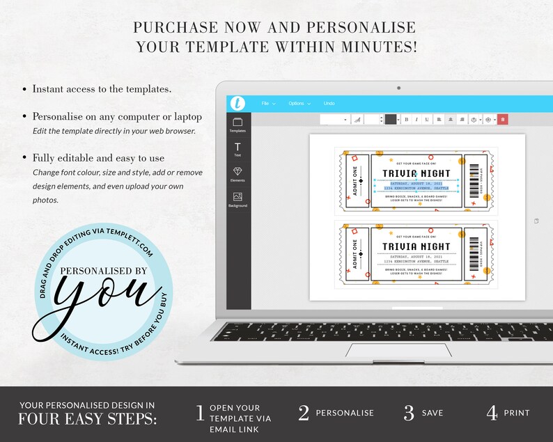 Downloadable Trivia Night Game Night Ticket Surprise Game | Etsy