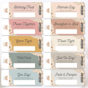 Editable Birthday Voucher Template Bundle, Surprise Birthday Gift, Boho ...