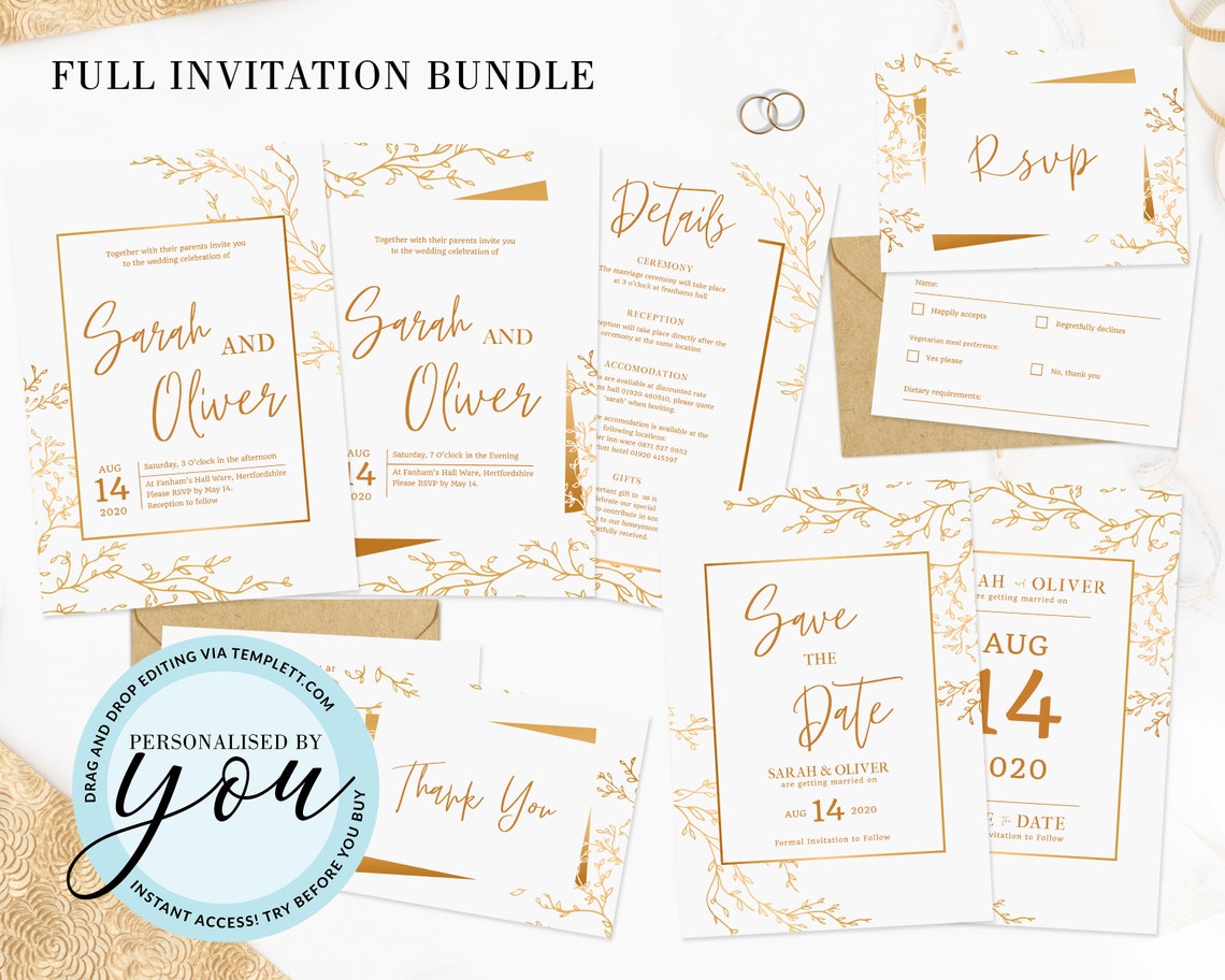 Vibrant Wedding Full Invitation Bundle - Etsy