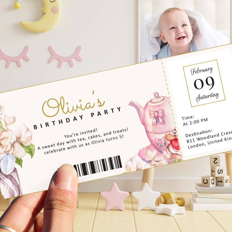 Tea Party Ticket Template - Etsy