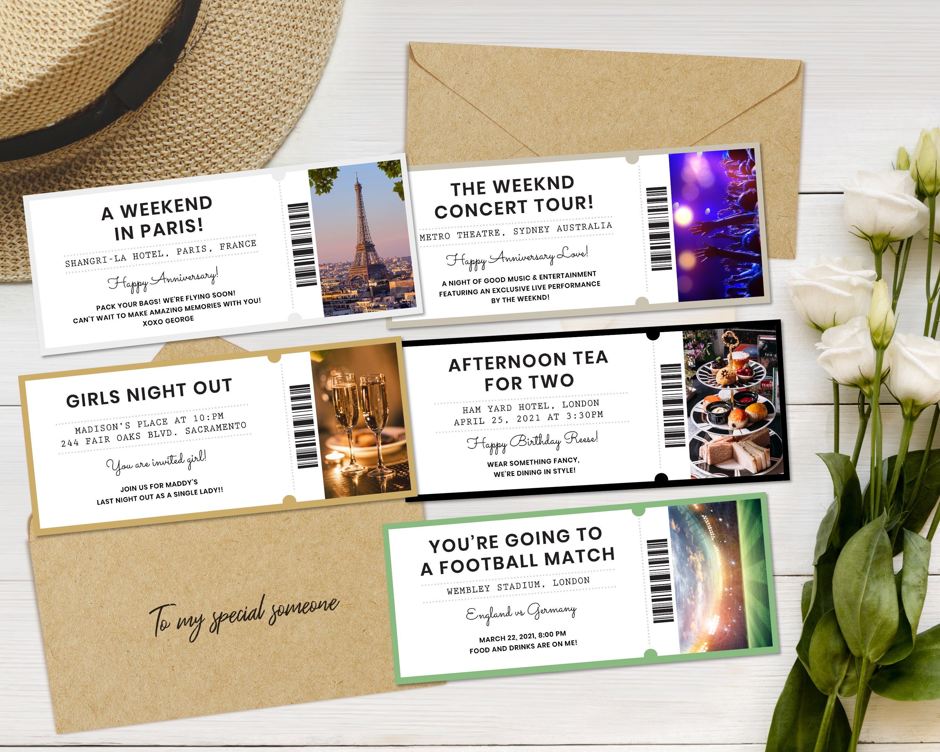 Afternoon Tea Ticket Personalized Voucher Ticket Invitation | Etsy