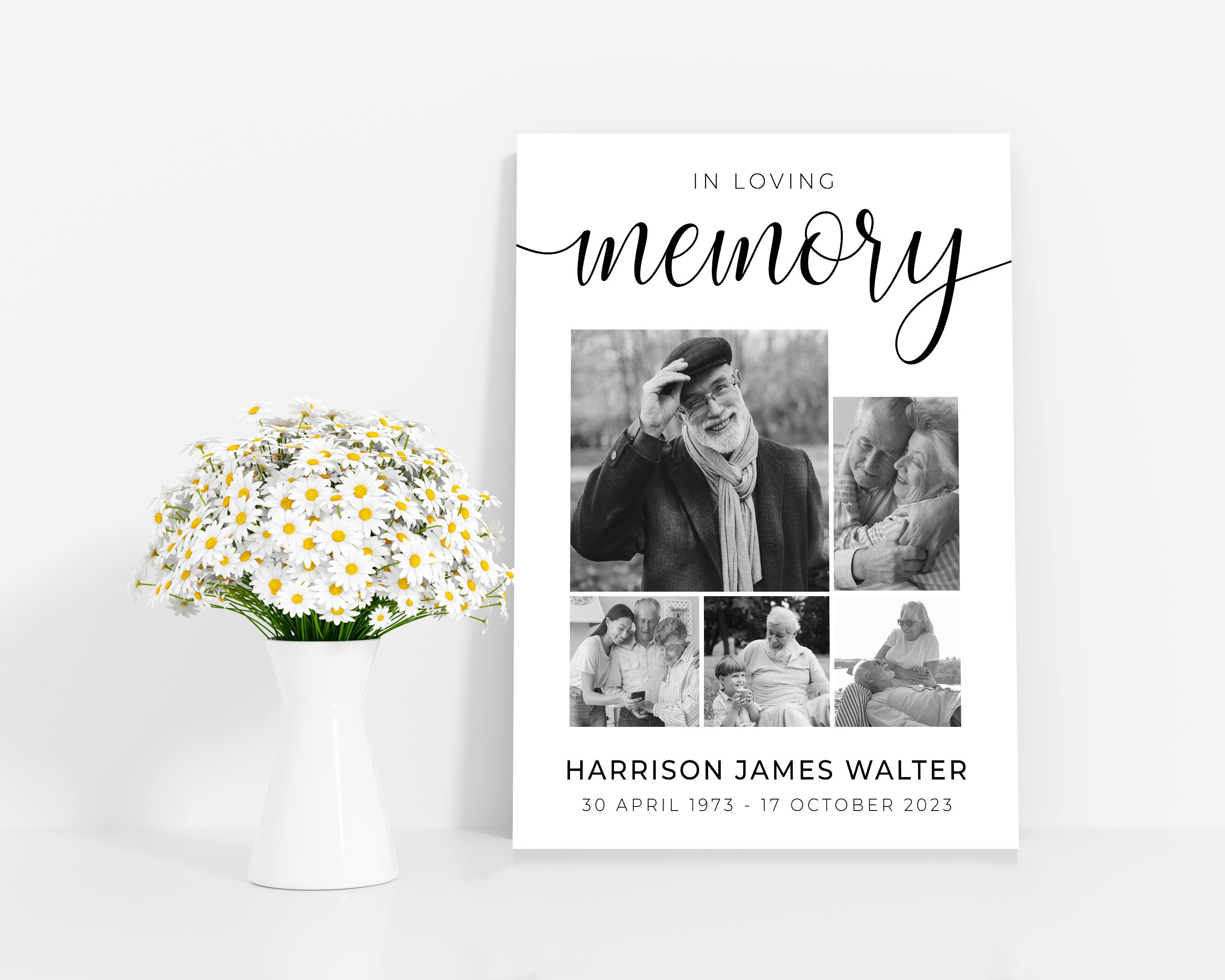 Editable Funeral Memorial Sign Personalized Photo and - Etsy