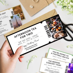 Afternoon Tea Ticket, Personalized Voucher, Ticket Invitation, Surprise ...