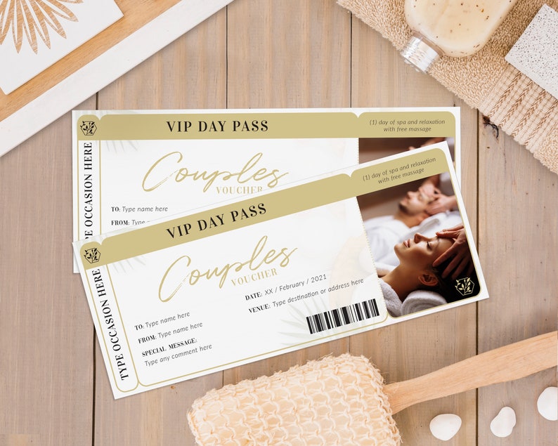 Editable Spa Ticket Template Surprise Spa Gift Modern | Etsy UK