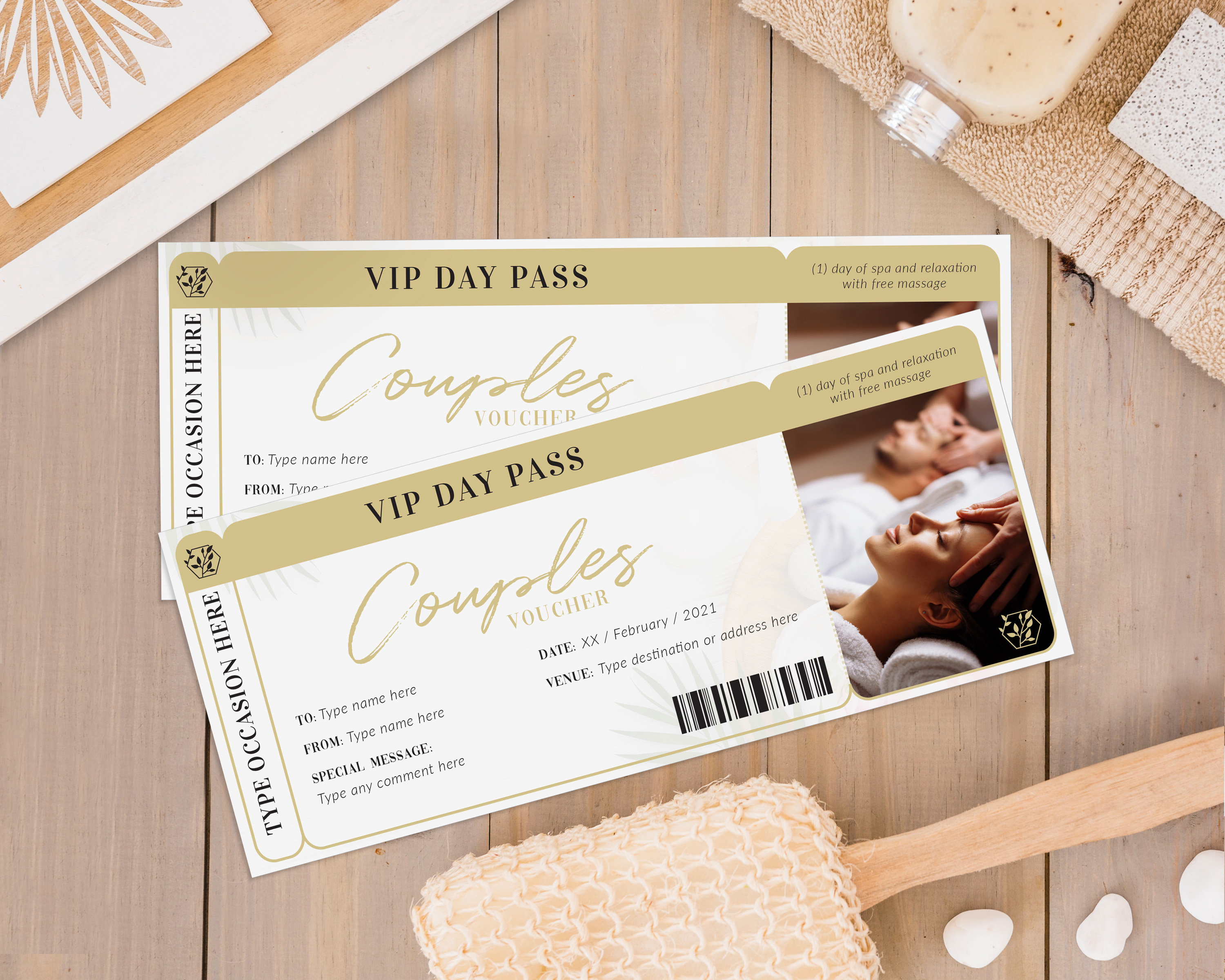 Editable Spa Ticket Template Surprise Spa Gift Modern | Etsy