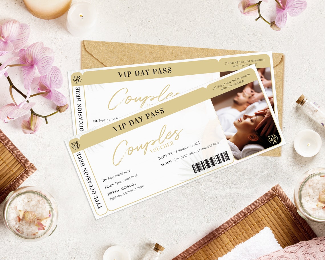 Editable Spa Ticket Template Surprise Spa Gift Modern - Etsy