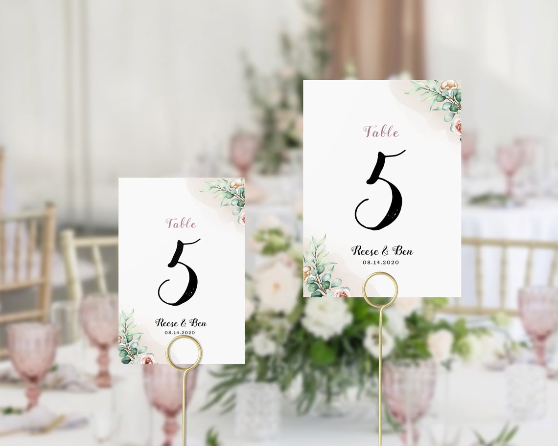 Fresh Wedding Table Numbers Template Printable Wedding Table | Etsy
