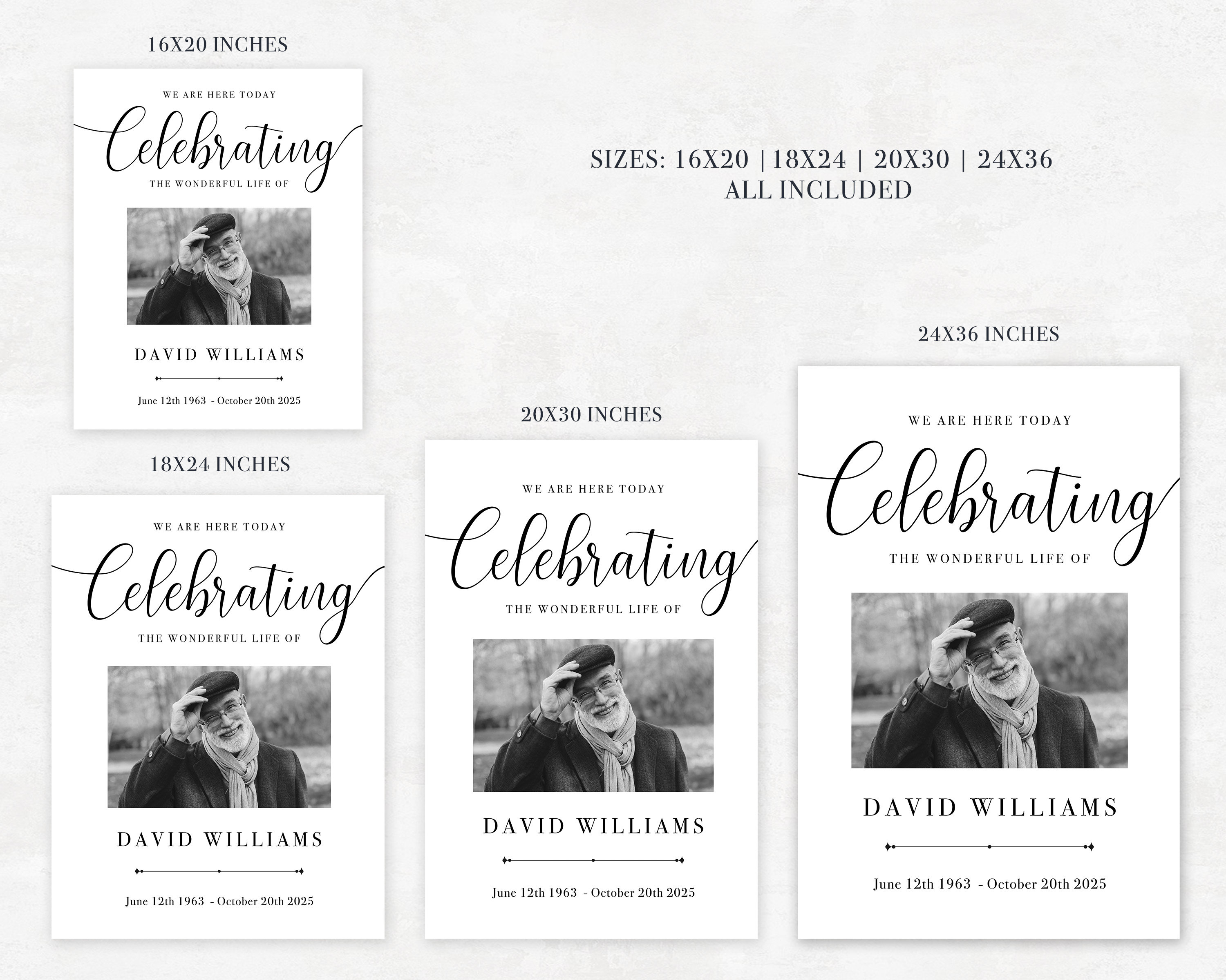 Editable Funeral Memorial Sign Personalized Photo and | Etsy