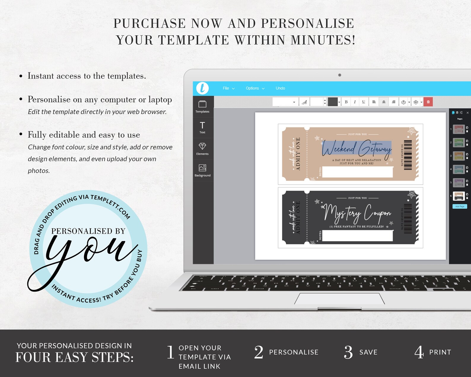 Editable Birthday Voucher Template Bundle Surprise Birthday - Etsy UK