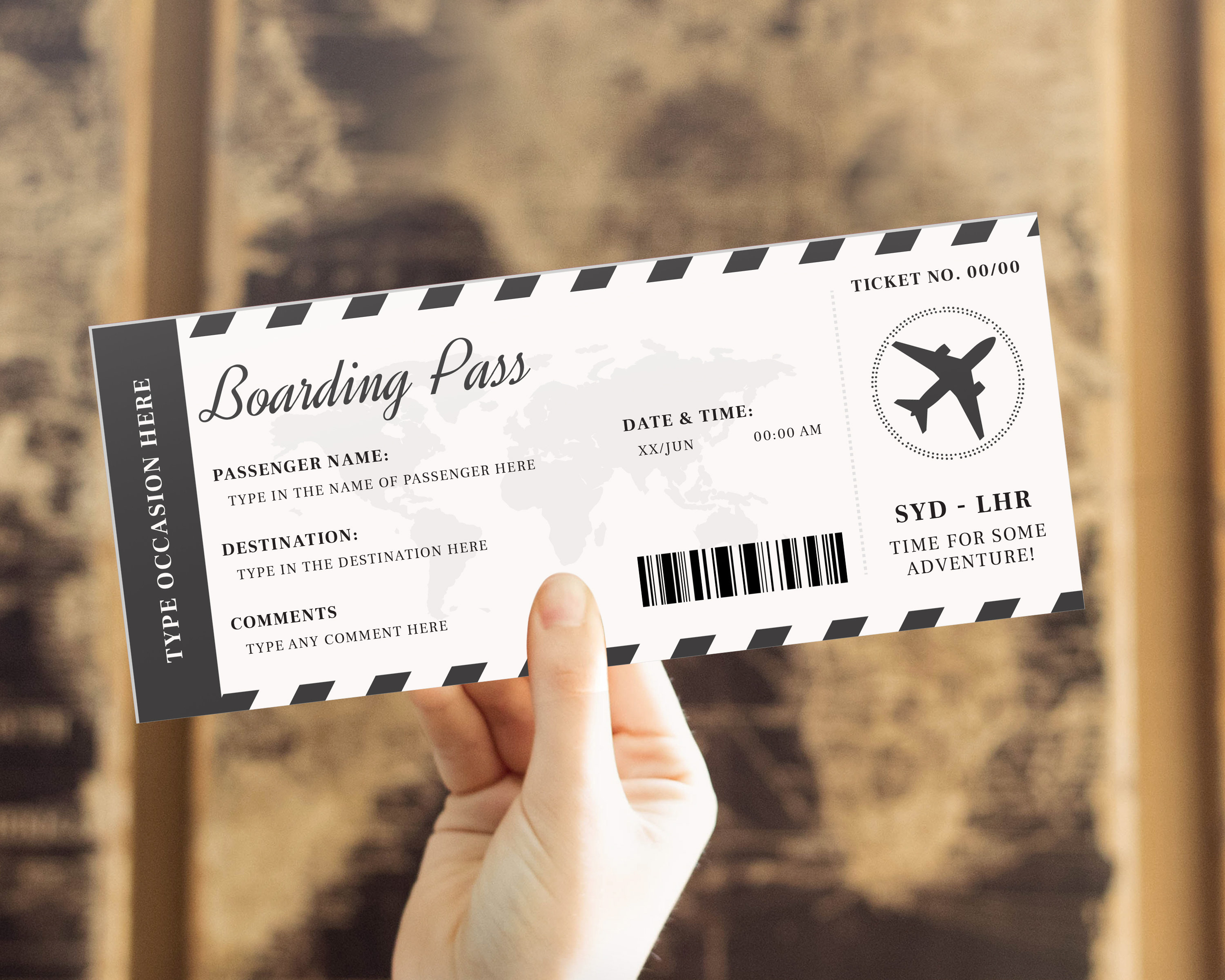 Airline Ticket Template Invitation