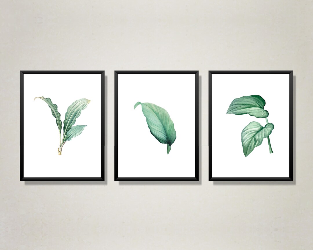 Downloadable Leaf Print Wall Art, Botanical Print Wall Art, Typography ...