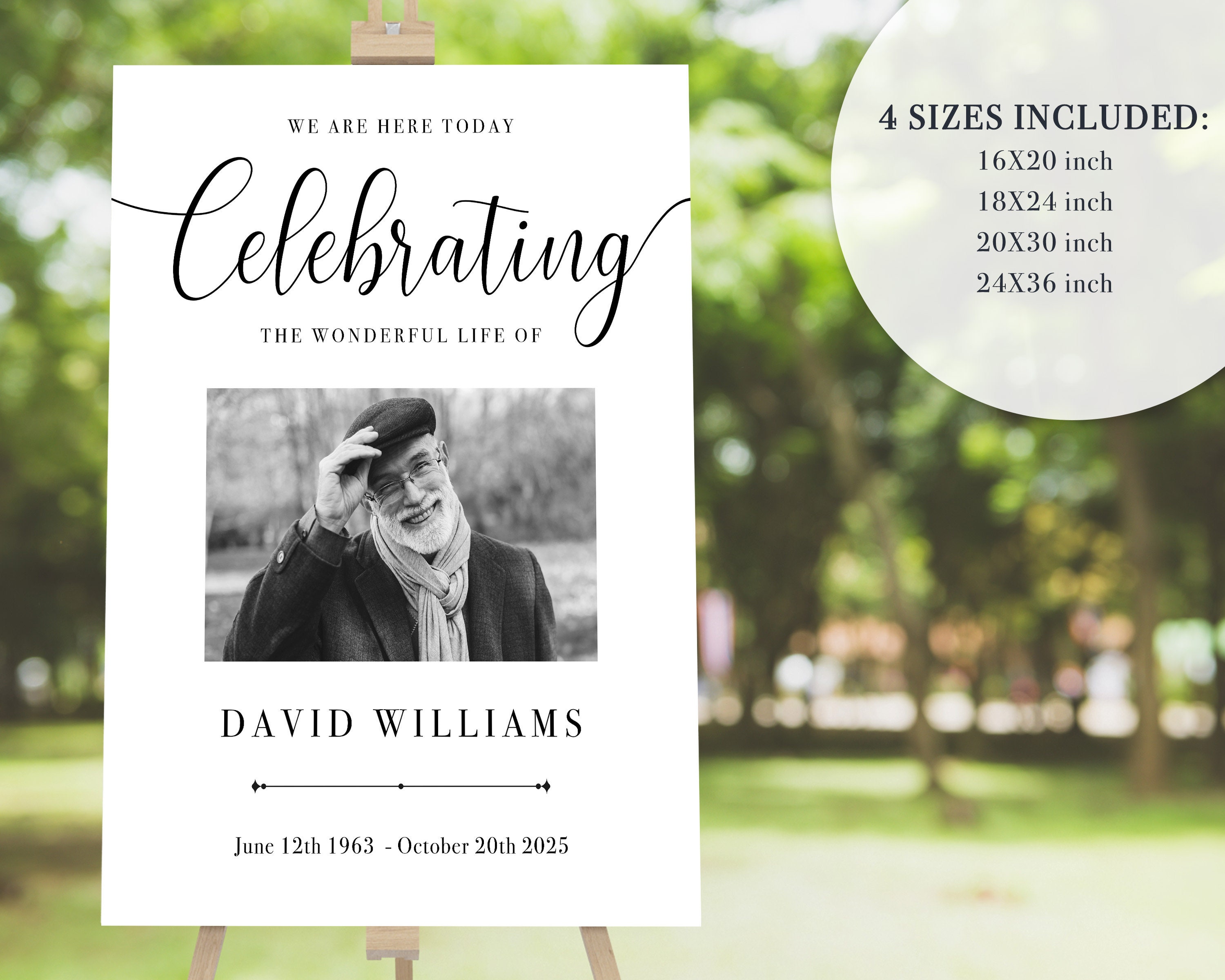 Editable Funeral Memorial Sign Personalized Photo and | Etsy