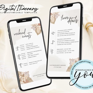 Editable Digital Weekend Events Itinerary, Social Media Weekend Plans ...