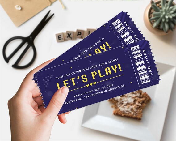 Downloadable Game Night Ticket Surprise Game Ticket Surprise - Etsy