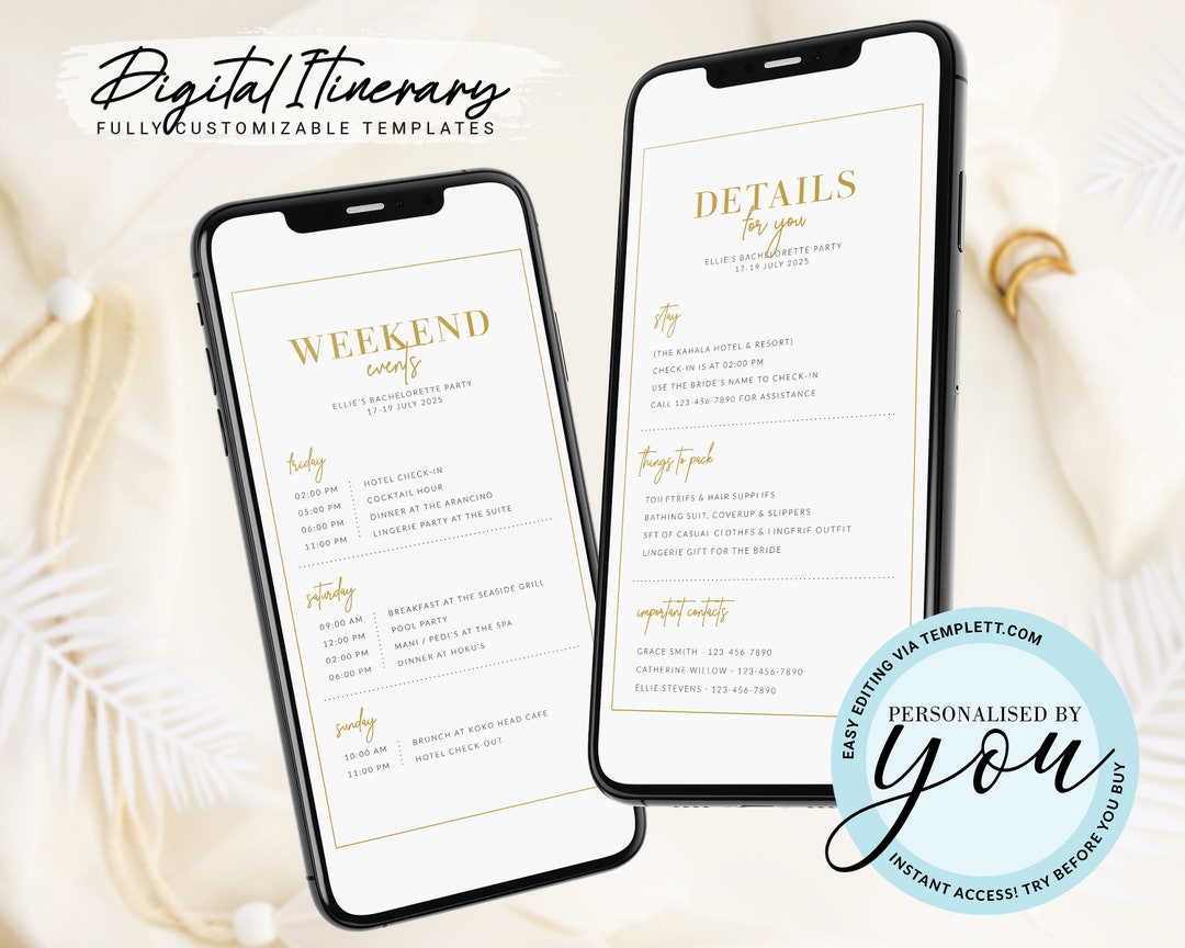Editable Digital Weekend Events Itinerary, Social Media Weekend Plans ...