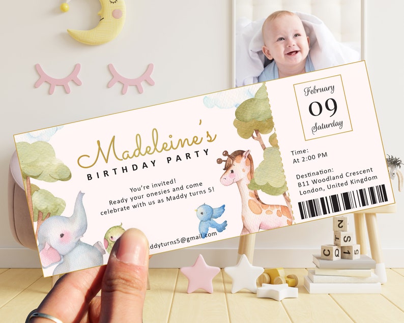 Editable Pastel Birthday Ticket Template Bundle Surprise - Etsy