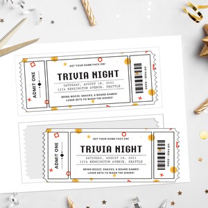 Downloadable Trivia Night Game Night Ticket, Surprise Game Ticket ...