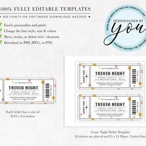 Downloadable Trivia Night Game Night Ticket, Surprise Game Ticket ...