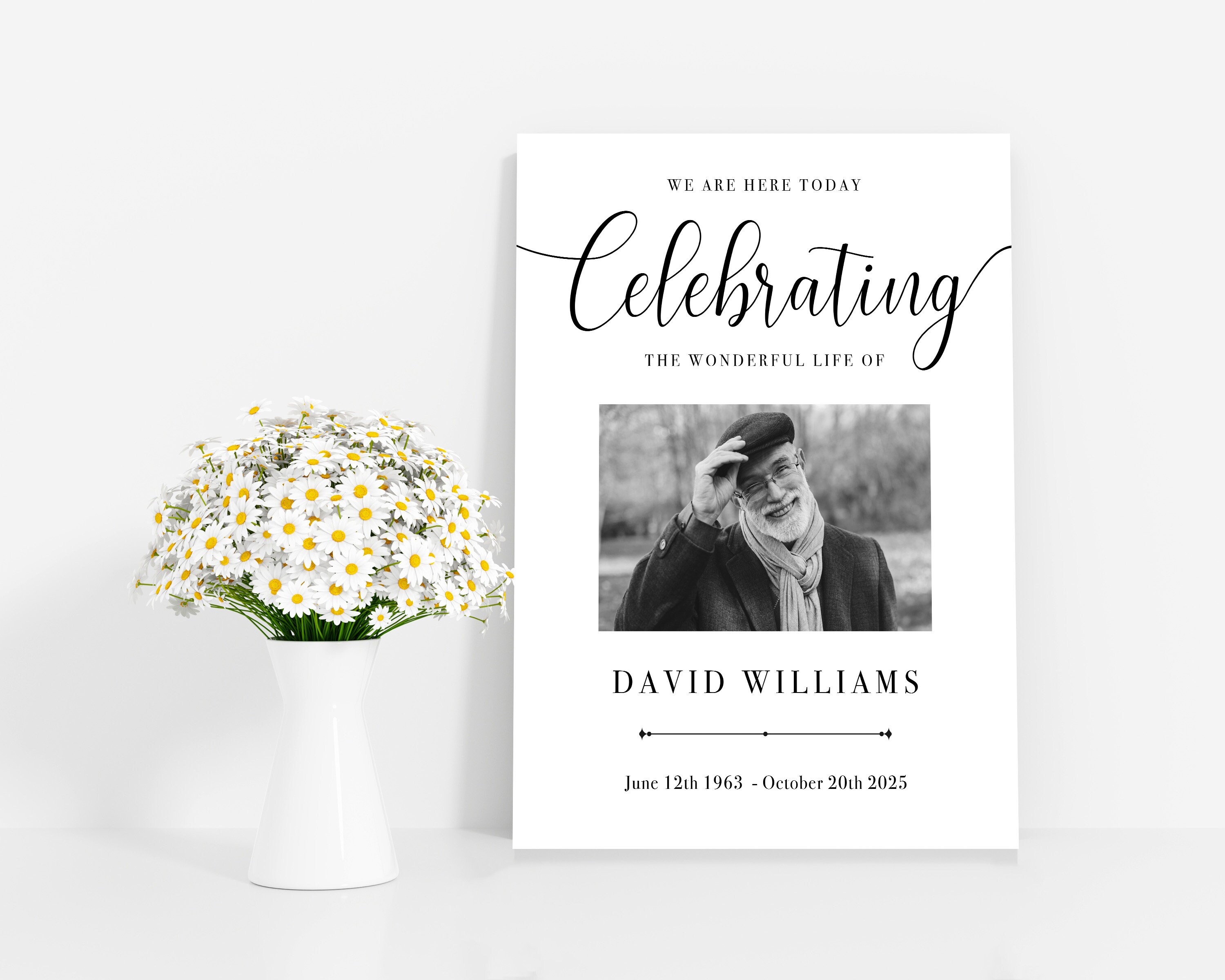 Editable Funeral Memorial Sign Personalized Photo and | Etsy