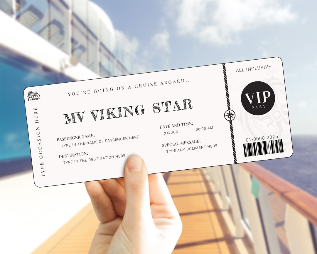 Editable Boarding Ticket Template, Surprise Cruise Gift, Cruise, Ship ...
