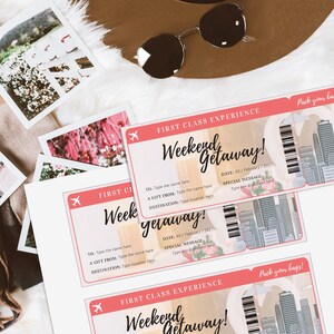 Editable Weekend Getaway Ticket Template Surprise Getaway - Etsy UK