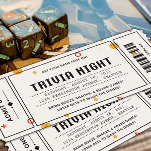 Downloadable Trivia Night Game Night Ticket, Surprise Game Ticket ...