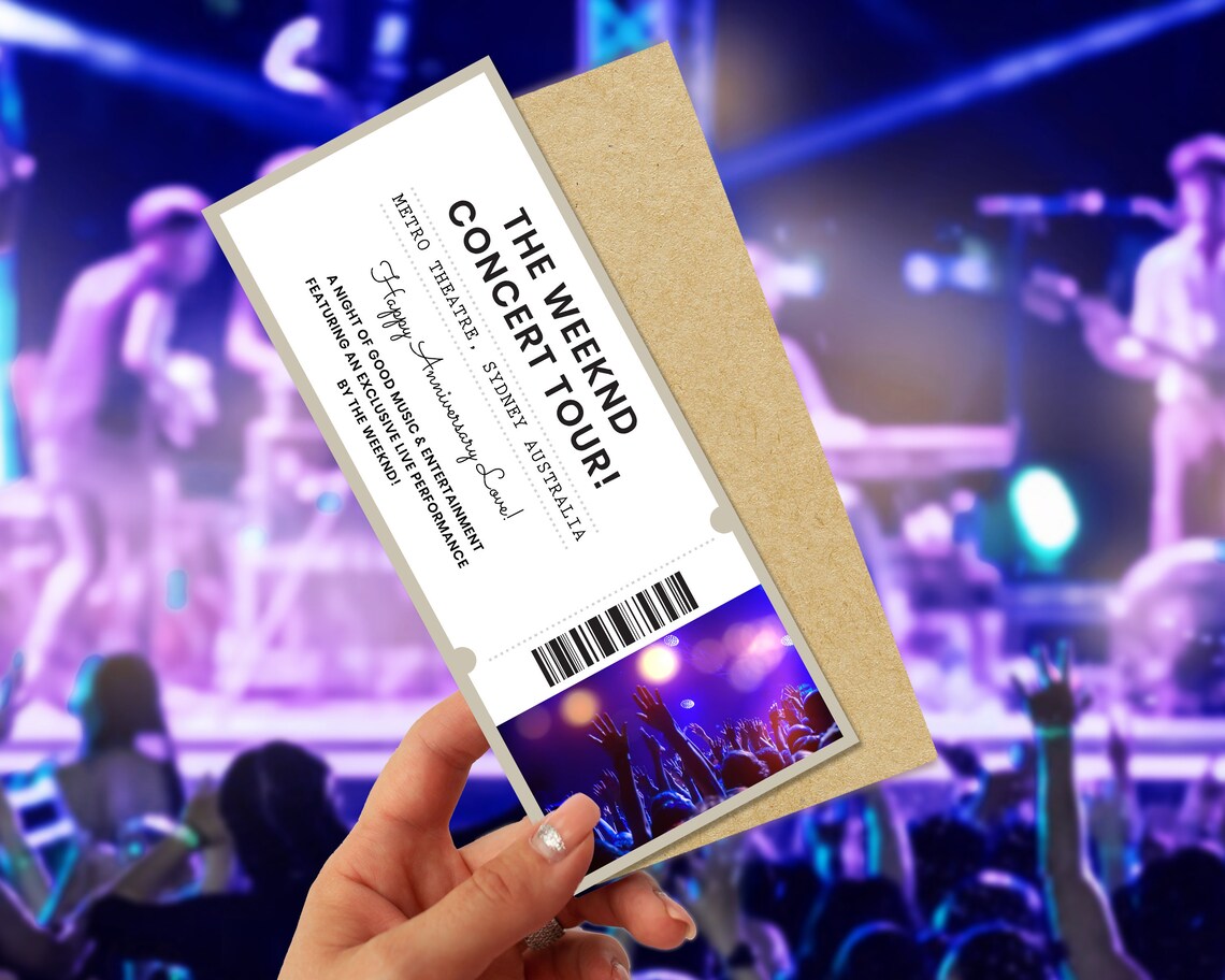 Editable Concert Ticket Template Surprise Getaway Gift - Etsy Canada