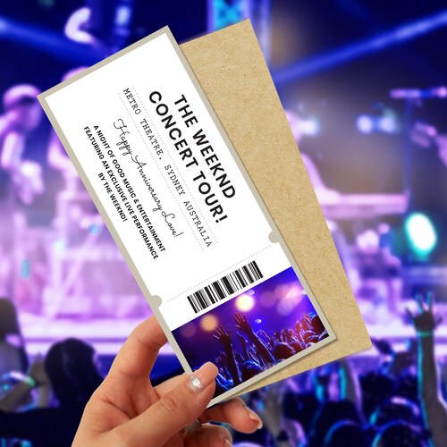 Printable Concert Ticket Gift Surprise Editable Template - Etsy