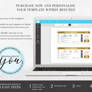 Editable Boarding Ticket Template, Surprise Airline Gift, Modern Design ...