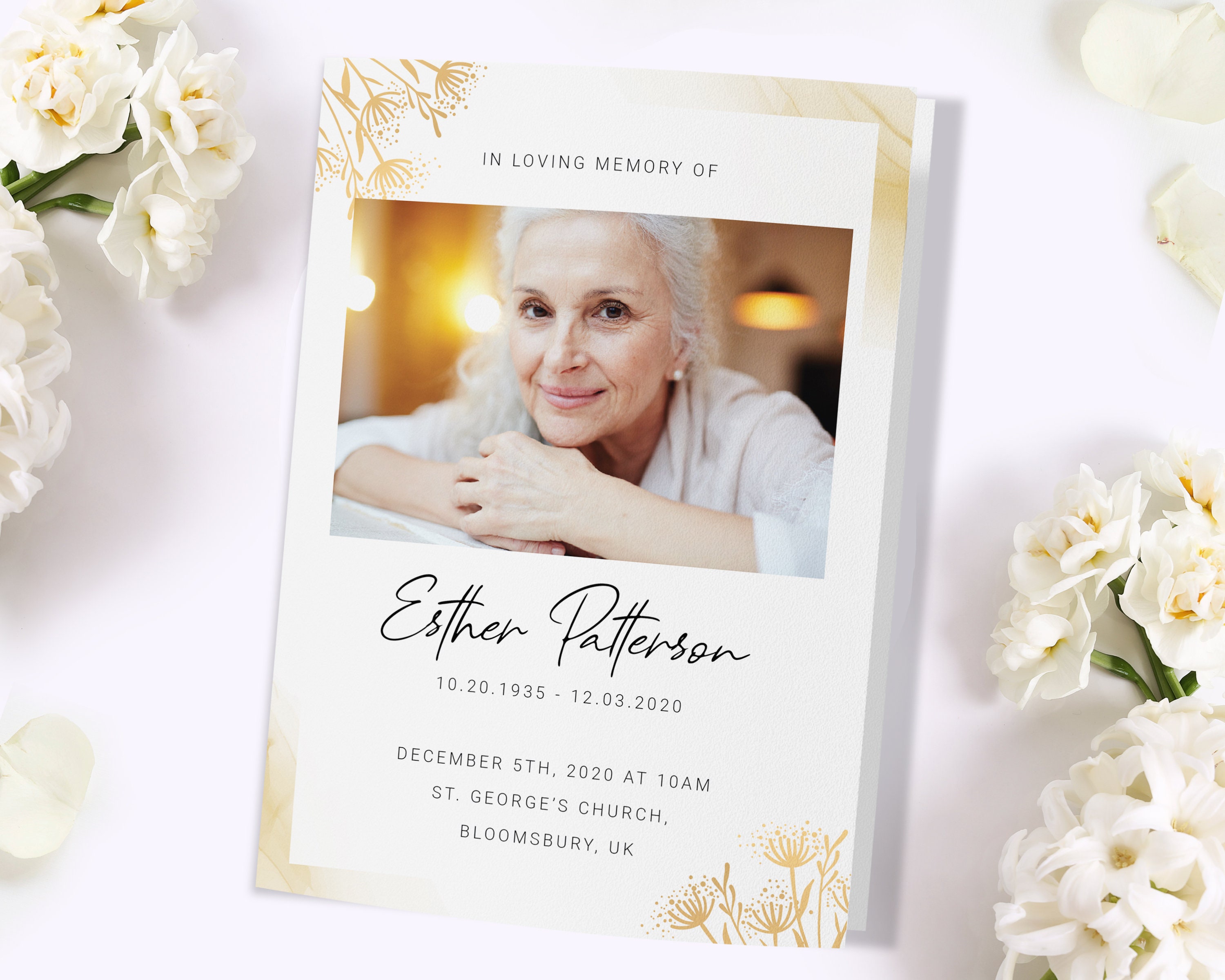 Editable Funeral Memorial Programmes Personalized Photo and - Etsy