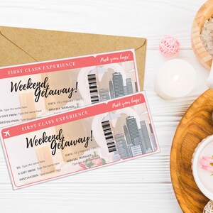 Editable Weekend Getaway Ticket Template Surprise Getaway - Etsy UK