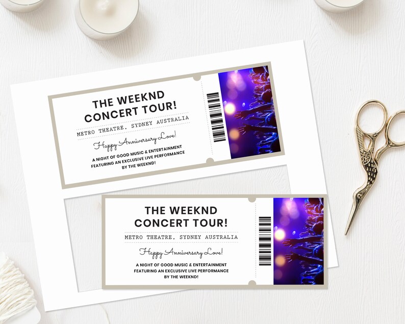 Editable Concert Ticket Template Surprise Getaway Gift - Etsy Canada