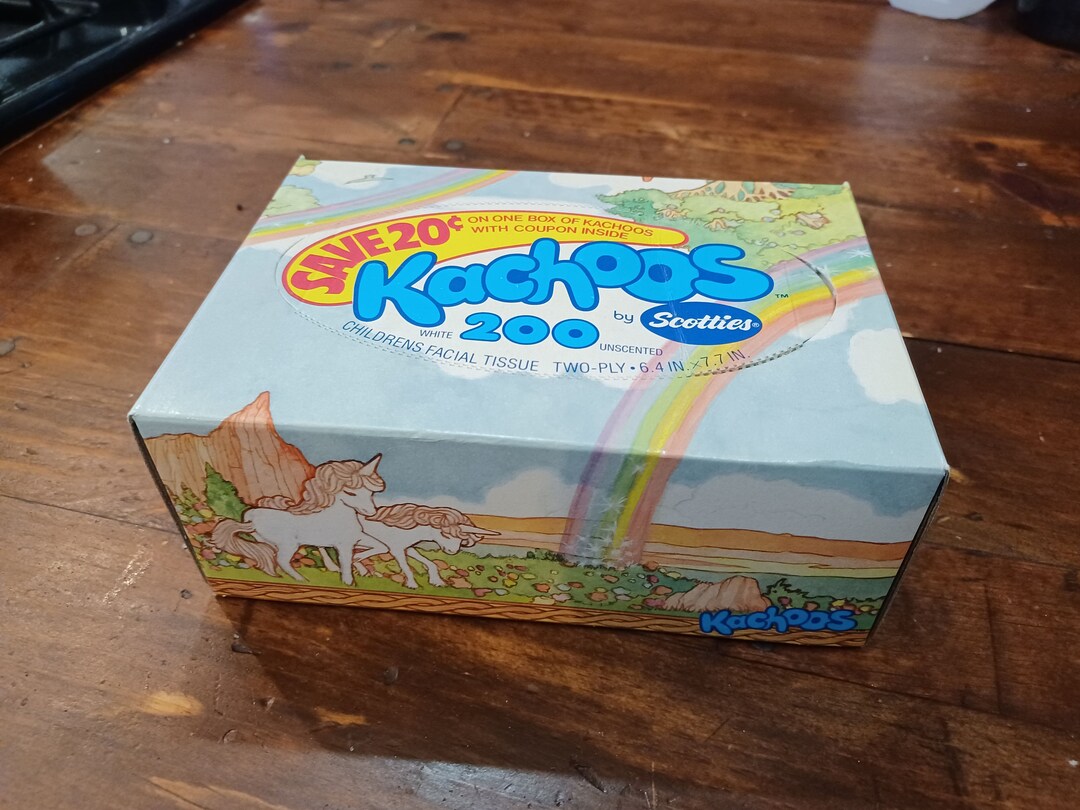 VINTAGE 80s Kachoos Unicorn Tissue Box, Scotties, Childrens, Kids ...
